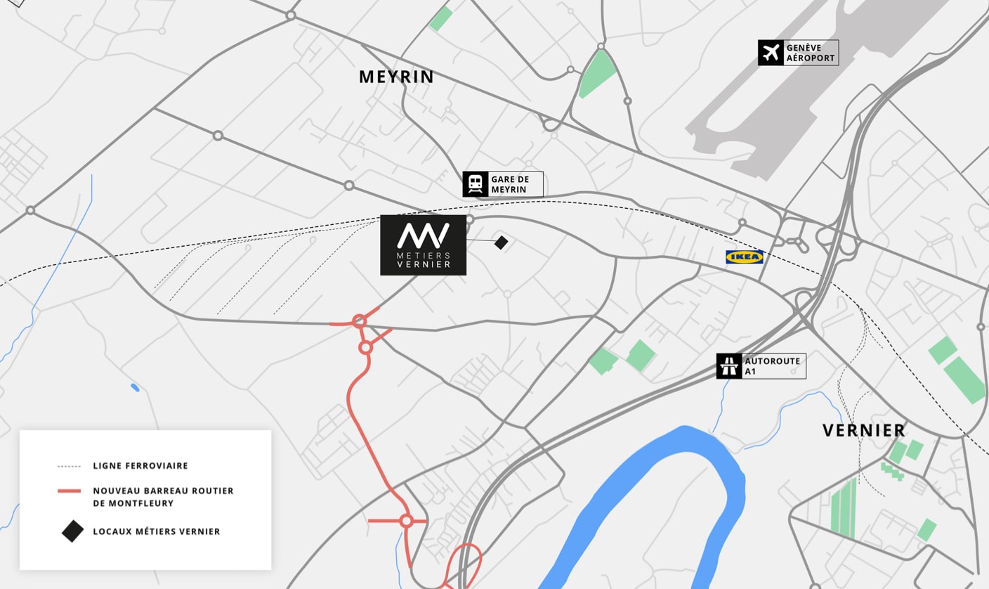 Situation géographique, proximité aéroport, Genève | Métiers Vernier